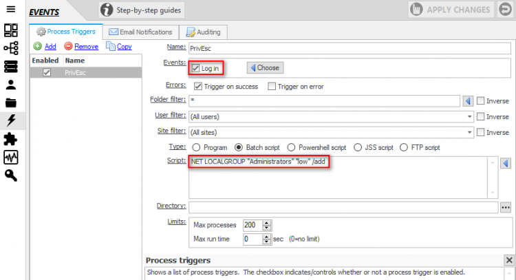 CompleteFTP Server Local Privilege Escalation CVE-2019-16116